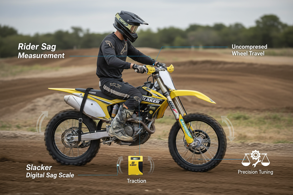 How to Set Suspension Sag with Slacker Digital Sag Scale | Pete Organics